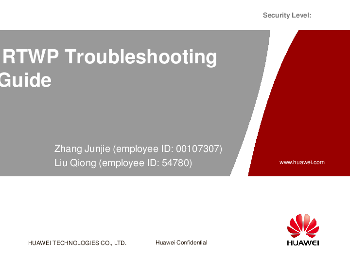 (PDF) Security Level: RTWP Troubleshooting uide Contents