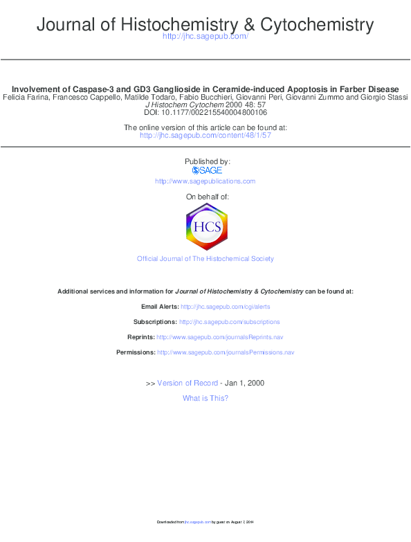 (PDF) Involvement of Caspase3 and GD3 Ganglioside in Ceramide-induced ...