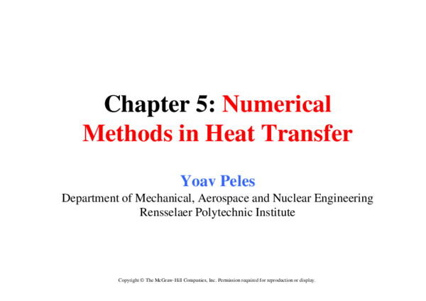Pdf Chapter 5 Numerical Methods In Heat Transfer 
