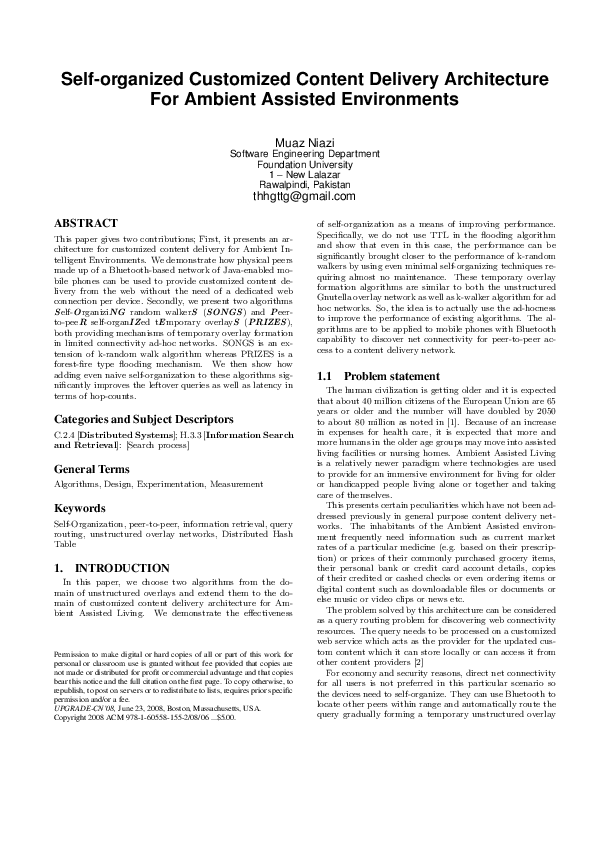 (PDF) Self-Organized Customized Content Delivery Architecture for ...