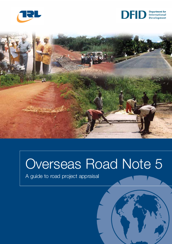 (PDF) Overseas Road Note 5 A guide to road project appraisal