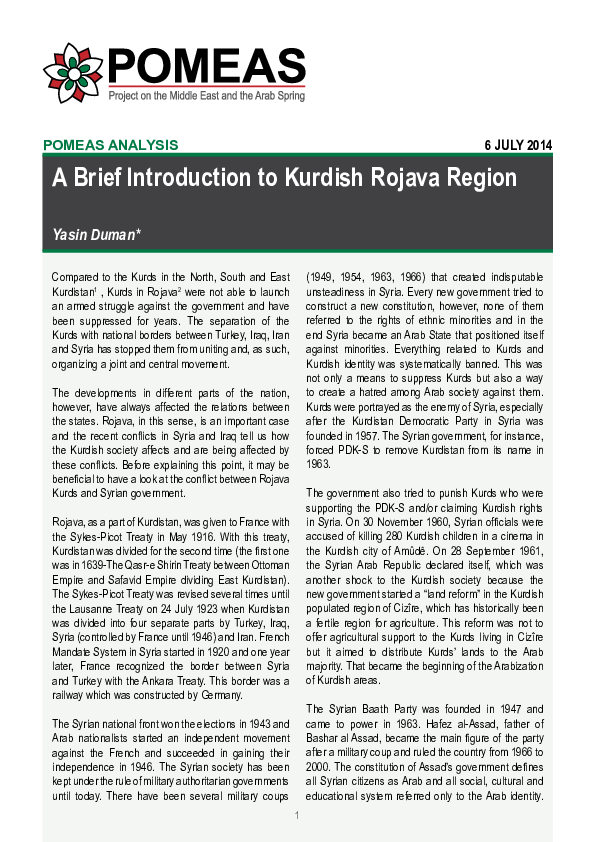 (PDF) A Brief Introduction to Kurdish Rojava Region