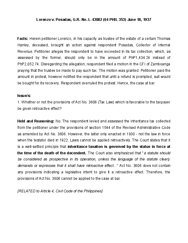 (DOC) Case digest, civil law, persons