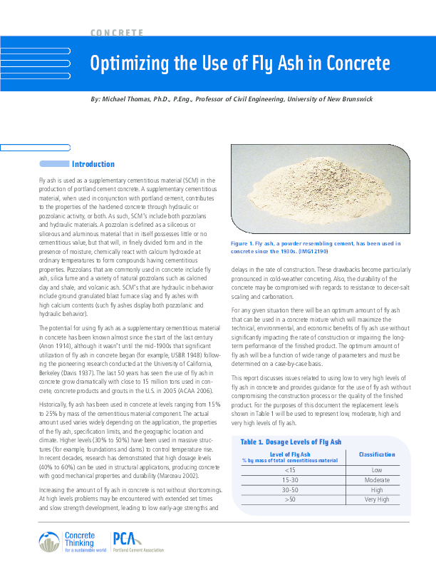 (PDF) Optimizing the Use of Fly Ash in Concrete