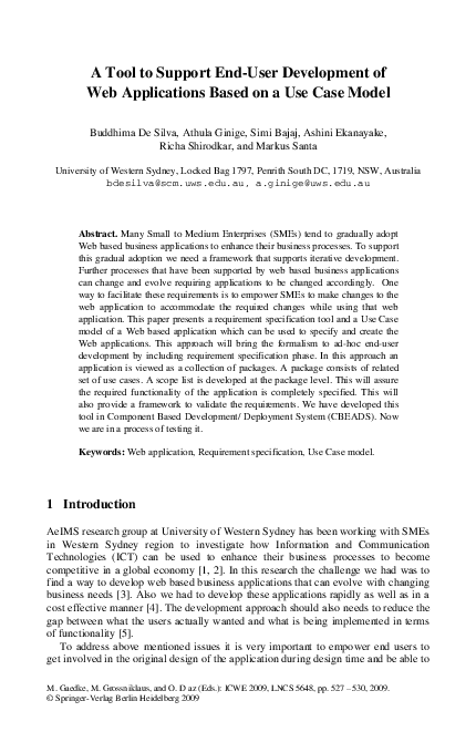 (PDF) A Tool to Support End-User Development of Web Applications Based on a Use Case Model