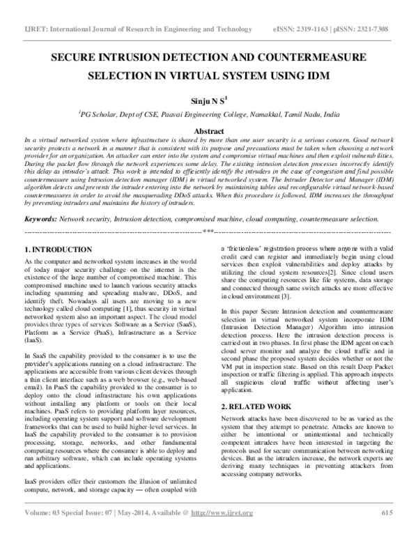 Pdf Secure Intrusion Detection And Countermeasure Selection In