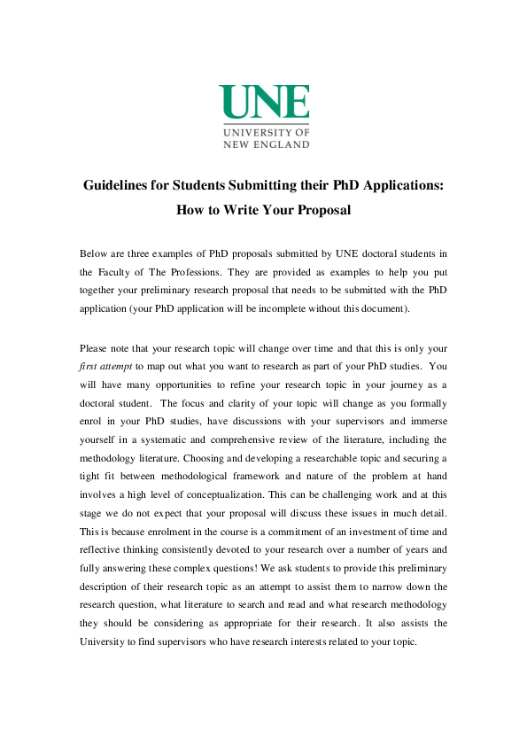 (PDF) Guidelines for Students Submitting their PhD Applications: How to ...