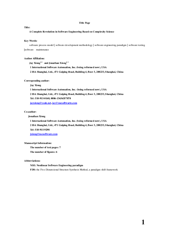 Pdf A Complete Revolution In Software Engineering Based On Complexity