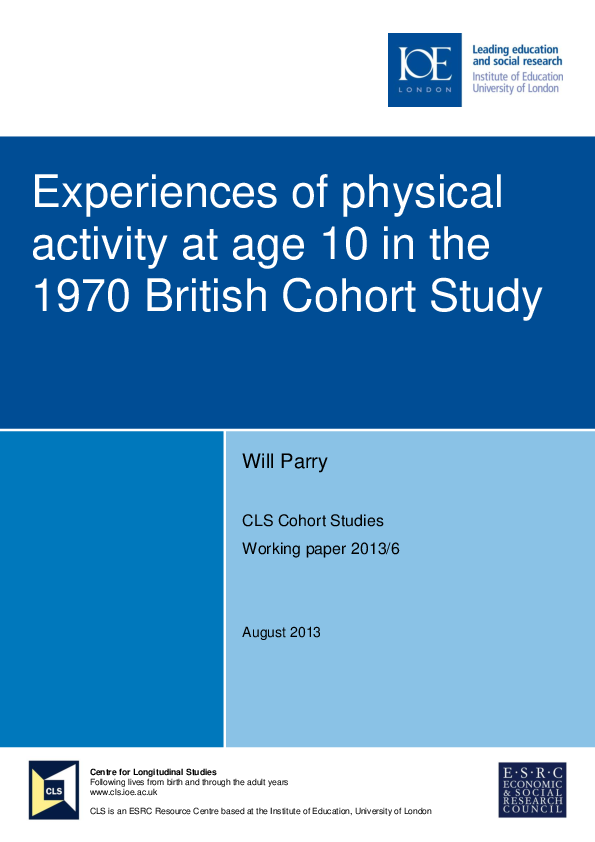 (PDF) Experiences of physical activity at age 10 in the 1970 British ...