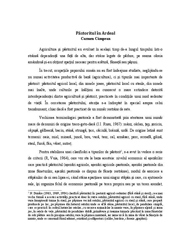 (PDF) Pastoritul in Ardeal