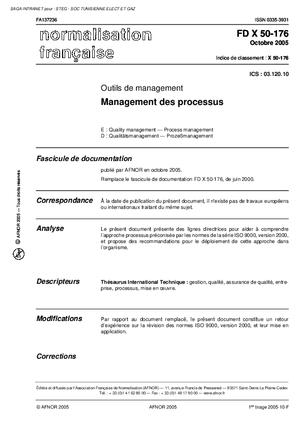 (PDF) Management des processus E : Quality management — Process management D ...
