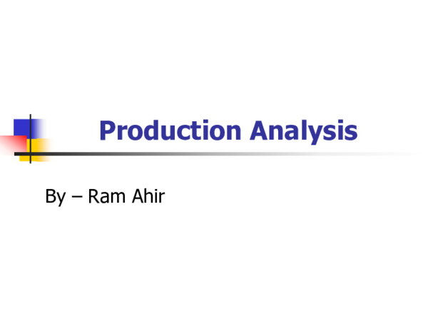 (PPT) Production Analysis