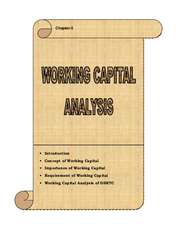 (PDF) BULLET Introduction @BULLET Concept of Working Capital @BULLET ...
