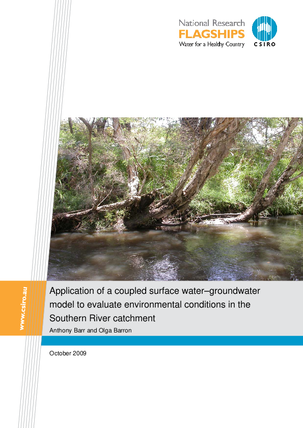 (PDF) Application of a Coupled Surface Water groundwater Model to ...