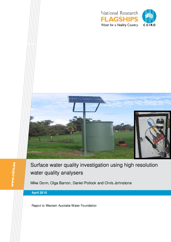 (PDF) Surface Water Quality Investigation Using High Resolution Water ...