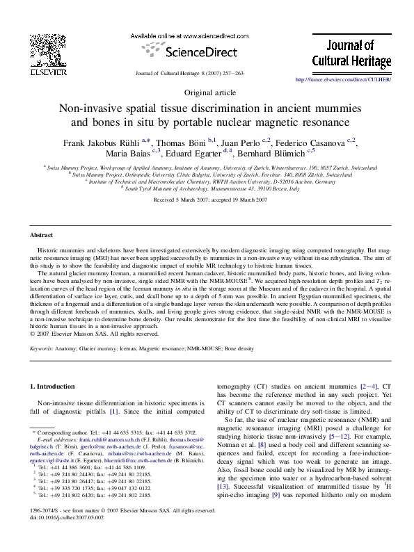 (PDF) Non-invasive spatial tissue discrimination in ancient mummies and ...