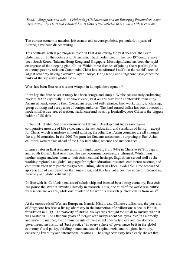 (DOC) Singapore and Asia-Celebrating Globalisation and an Emerging ...