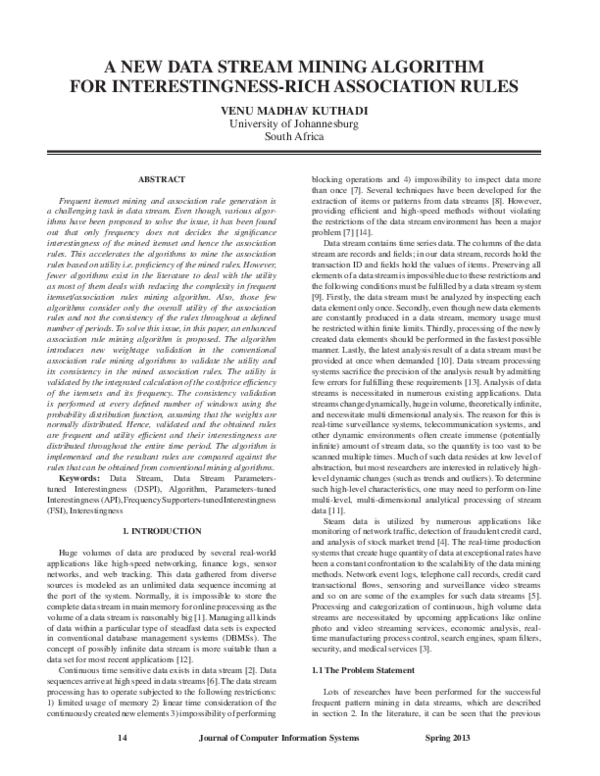 (PDF) A New Data Stream Mining Algorithm for Interestingness-rich ...