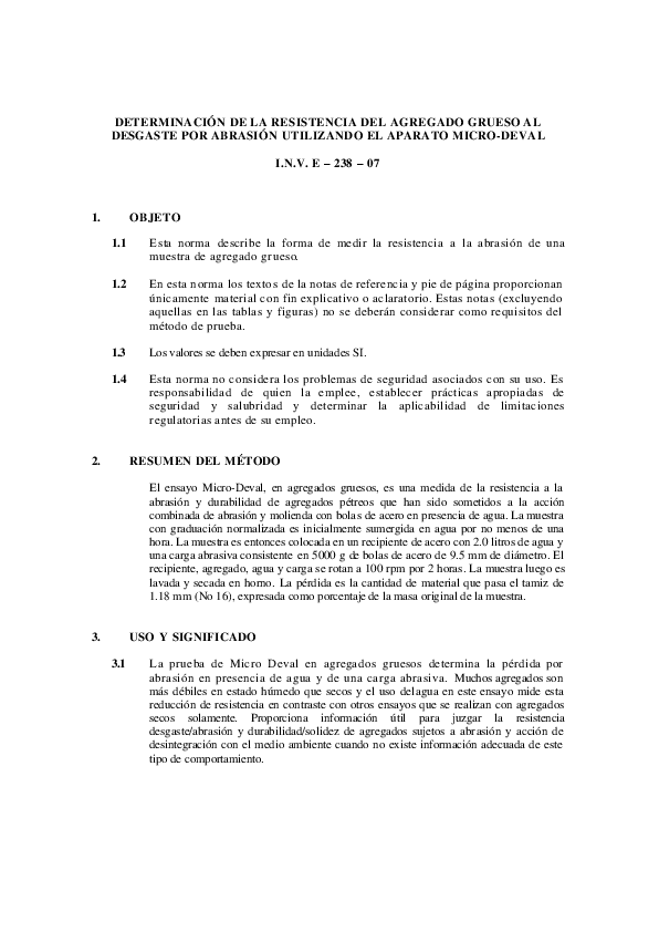 (PDF) Norma INV E-238-07 (PDF) Norma INV E-238-07