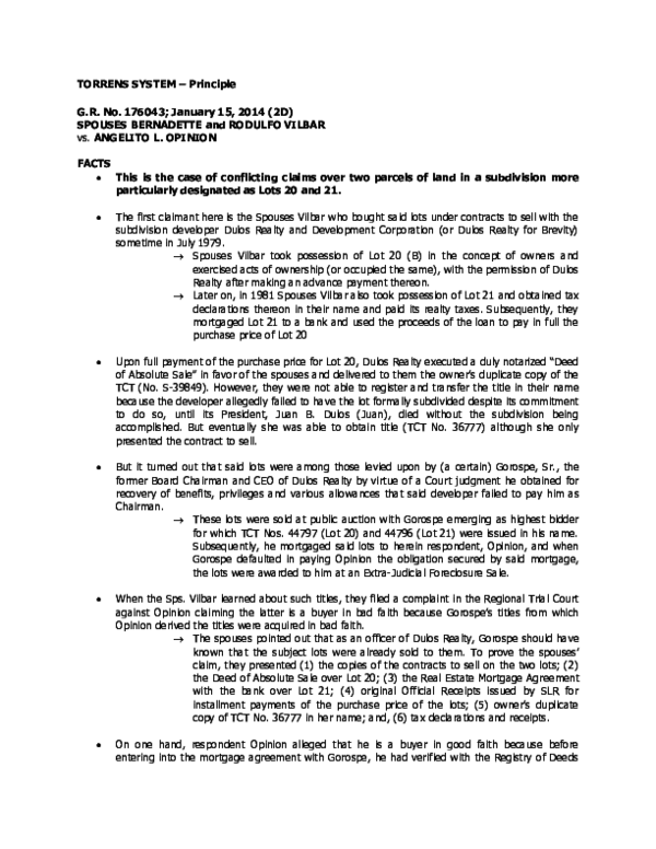(PDF) TORRENS SYSTEM – Principle
