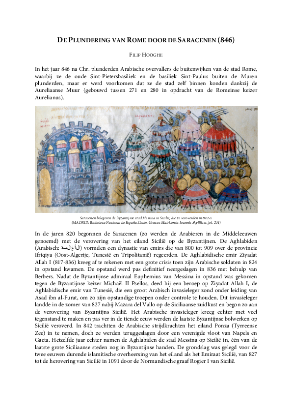 De plundering van Rome door de Saracenen (846)