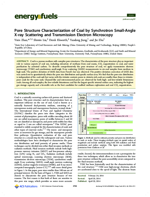 (PDF) Pore Structure Characterization of Coal by Synchrotron Small-Angle X-ray Scattering and ...