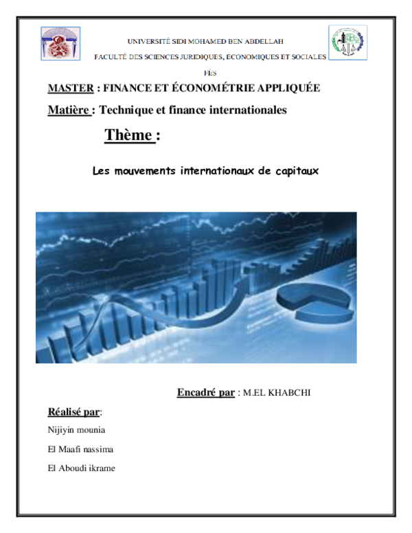 MASTER : FINANCE ET ÉCONOMÉTRIE APPLIQUÉE Matière : Technique et ...