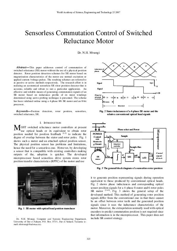 (PDF) Sensorless Commutation Control of Switched Reluctance Motor
