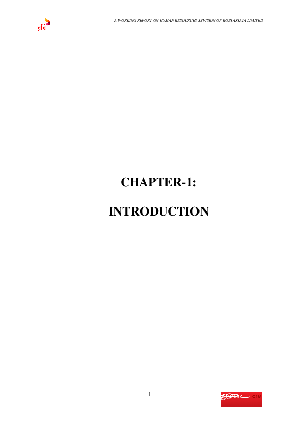 (PDF) A WORKING REPORT ON HUMAN RESOURCES DIVISION OF ROBI AXIATA LIMITED CHAPTER-1: INTRODUCTION