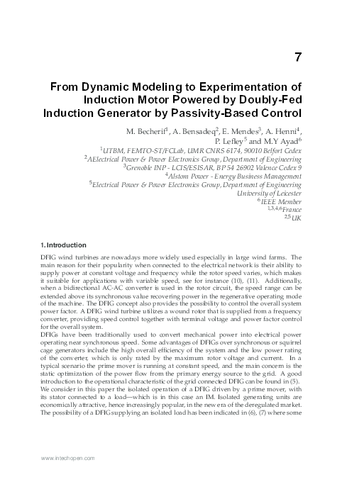 Pdf From Dynamic Modeling To Experimentation Of Induction Motor Powered By Doubly Fed