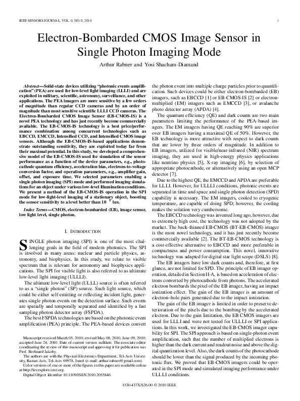 (PDF) Electron-Bombarded CMOS Image Sensor in Single Photon Imaging Mode