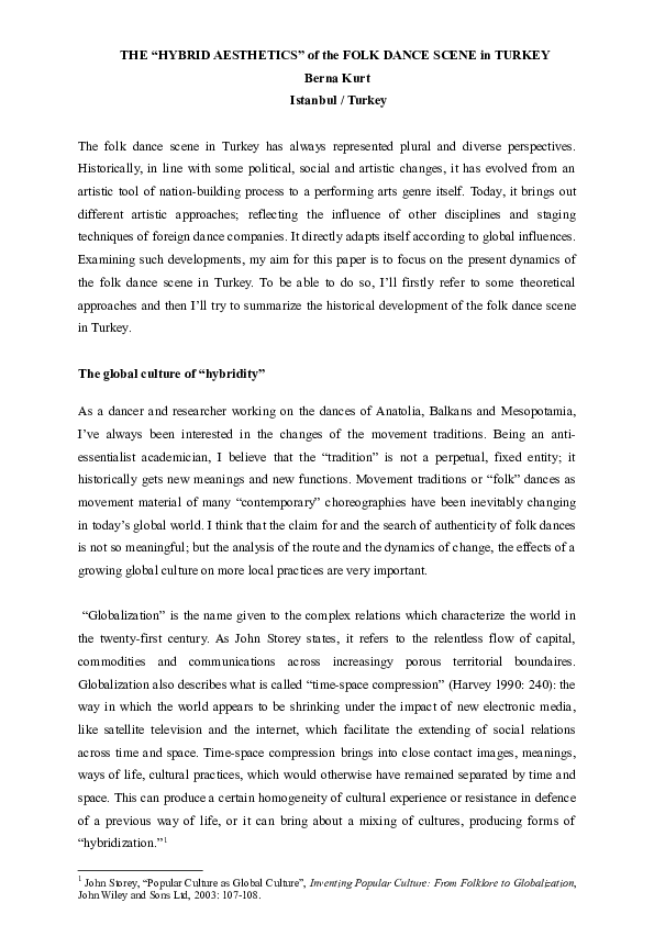 (DOC) “‘The Hybrid Aesthetics’ of the Folk Dance Scene in Turkey”, 35th ...