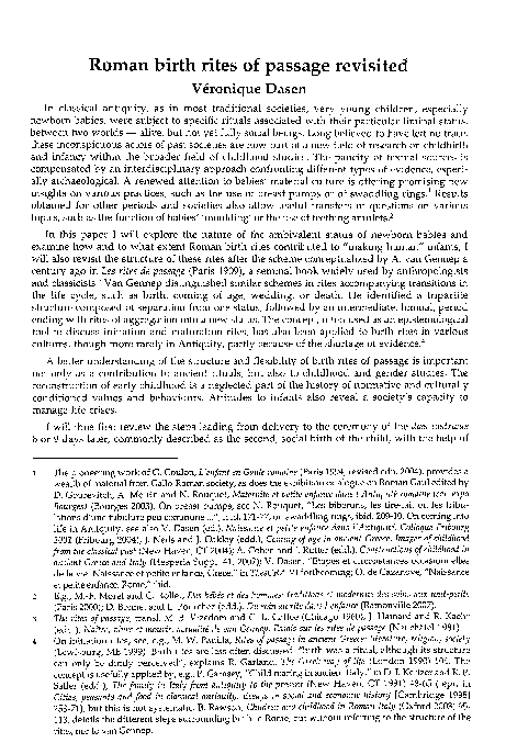 (PDF) "Roman Birth Rites of Passage Revisited"