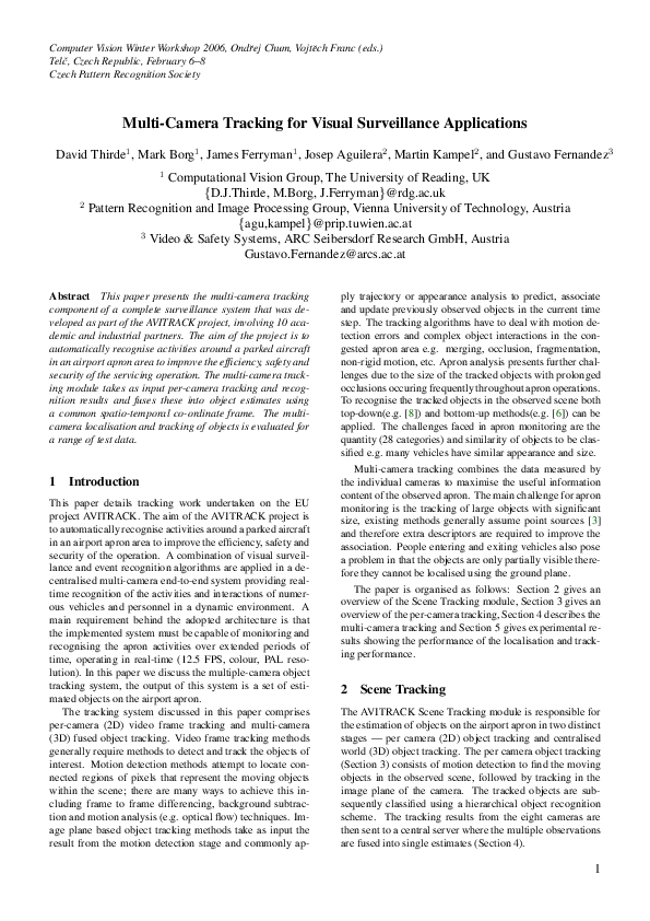 Multi-Camera Tracking for Visual Surveillance Applications
