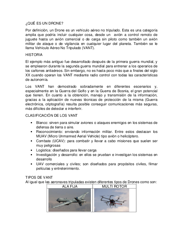 (DOC) QUÉ ES UN DRONE