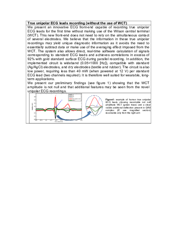 (PDF) True Unipolar ECG Leads Recording Without the Use of WCT