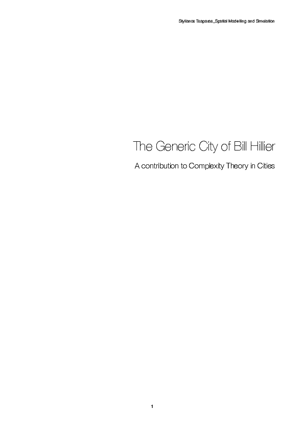 (PDF) The Generic Code of Bill Hillier_A contribution to Complexity ...