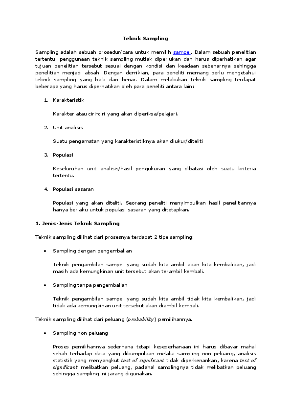 (DOC) Teknik Sampling