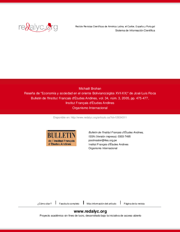 (PDF) Roca, José Luis , Economía y sociedad en el oriente Boliviano ...