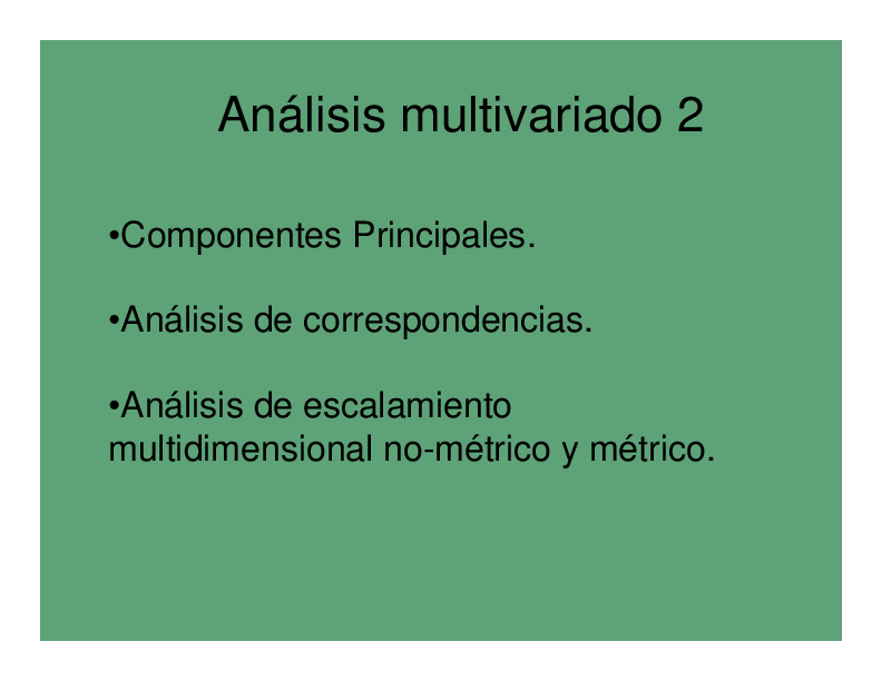 (PDF) T4. Componentes principales, Análisis de Correspondencia y ...