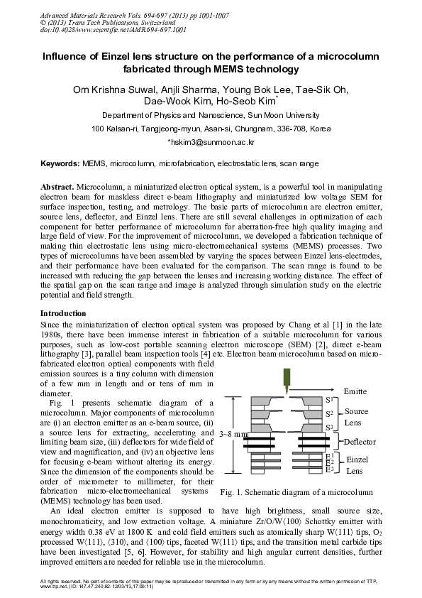 (PDF) Influence of Einzel lens structure on the performance of a ...