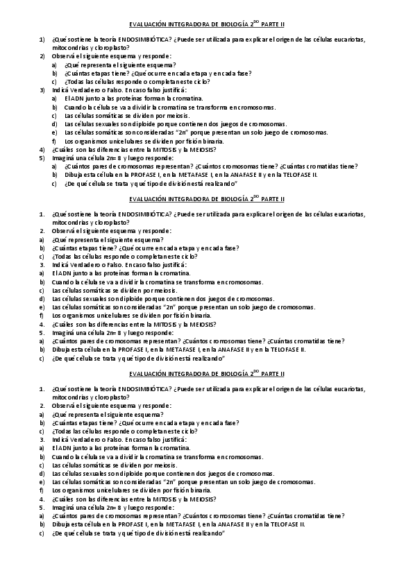 (DOC) EVALUACIÓN INTEGRADORA DE BIOLOGÍA 2DO PARTE II 1
