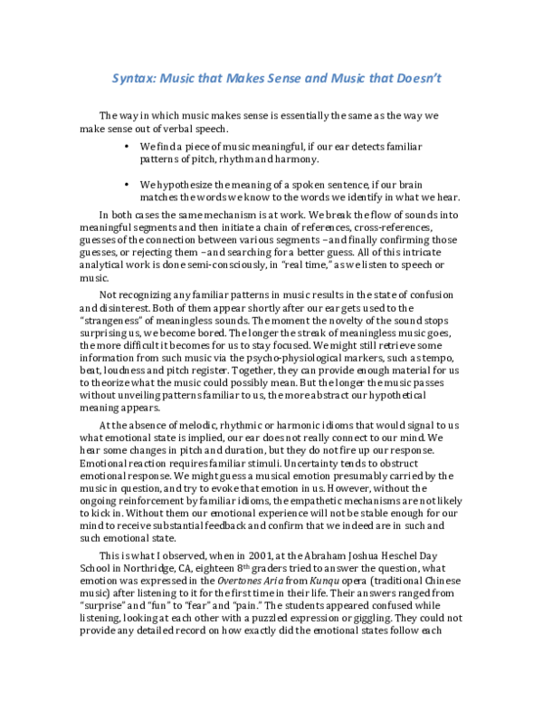 (PDF) Syntax: Music that Makes Sense and Music that Doesn’t