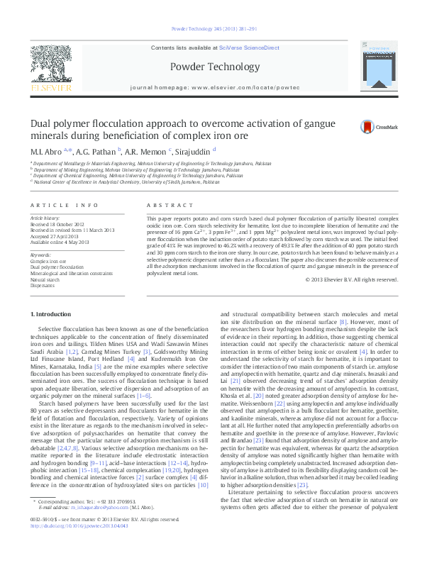 (PDF) Dual polymer flocculation