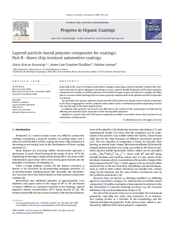 (PDF) Layered particle-based polymer composites for coatings ...