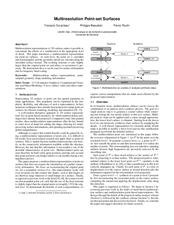 (PDF) Multiresolution Point-Set Surfaces