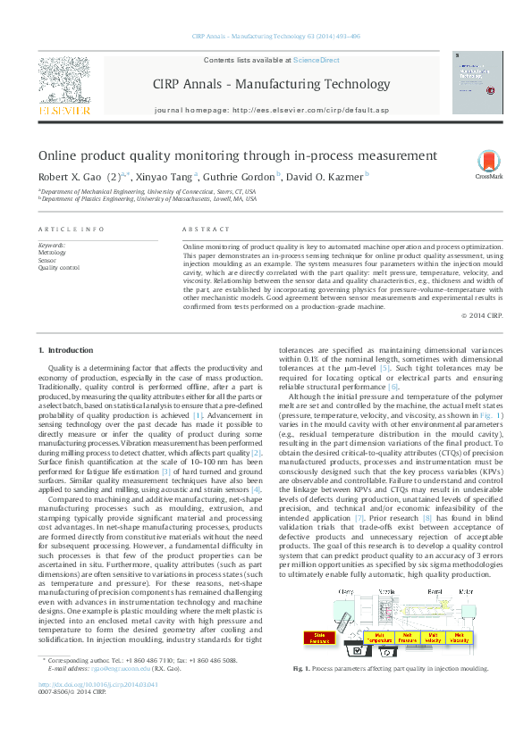 (PDF) Online product quality monitoring through in-process measurement