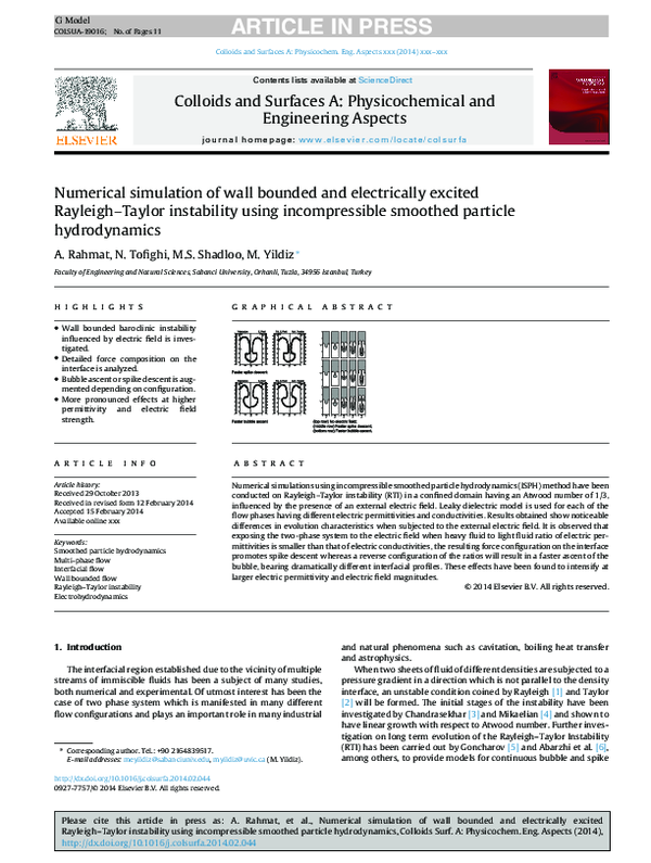 Numerical Simulation of Wall Bounded and Electrically Excited Rayleigh Taylor Instability Using ...