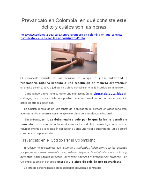 (DOC) Prevaricato en Colombia: en qué consiste este delito y cuáles son ...