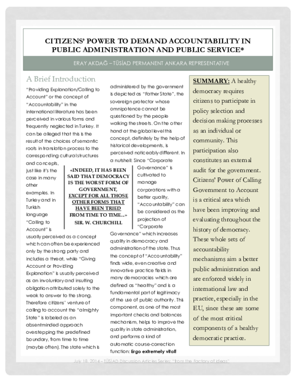 (PDF) Citizens’ Power to Demand Accountability in Public Administration ...